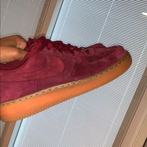 Nike | Shoes | Maroon Suede Air Force | Poshmark